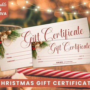 Santa Gift Voucher, Chirstmas Gift Certificate, Santa Certificate ...