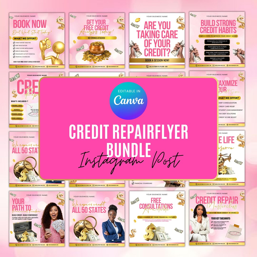 Credit Repair Instagram Post,credit Repair Social Media Template,credit ...