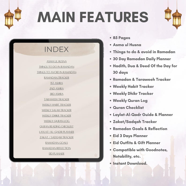 Ramadan Planner 2026, Digital Muslims 30 Days Planner, Quran Tracker ...
