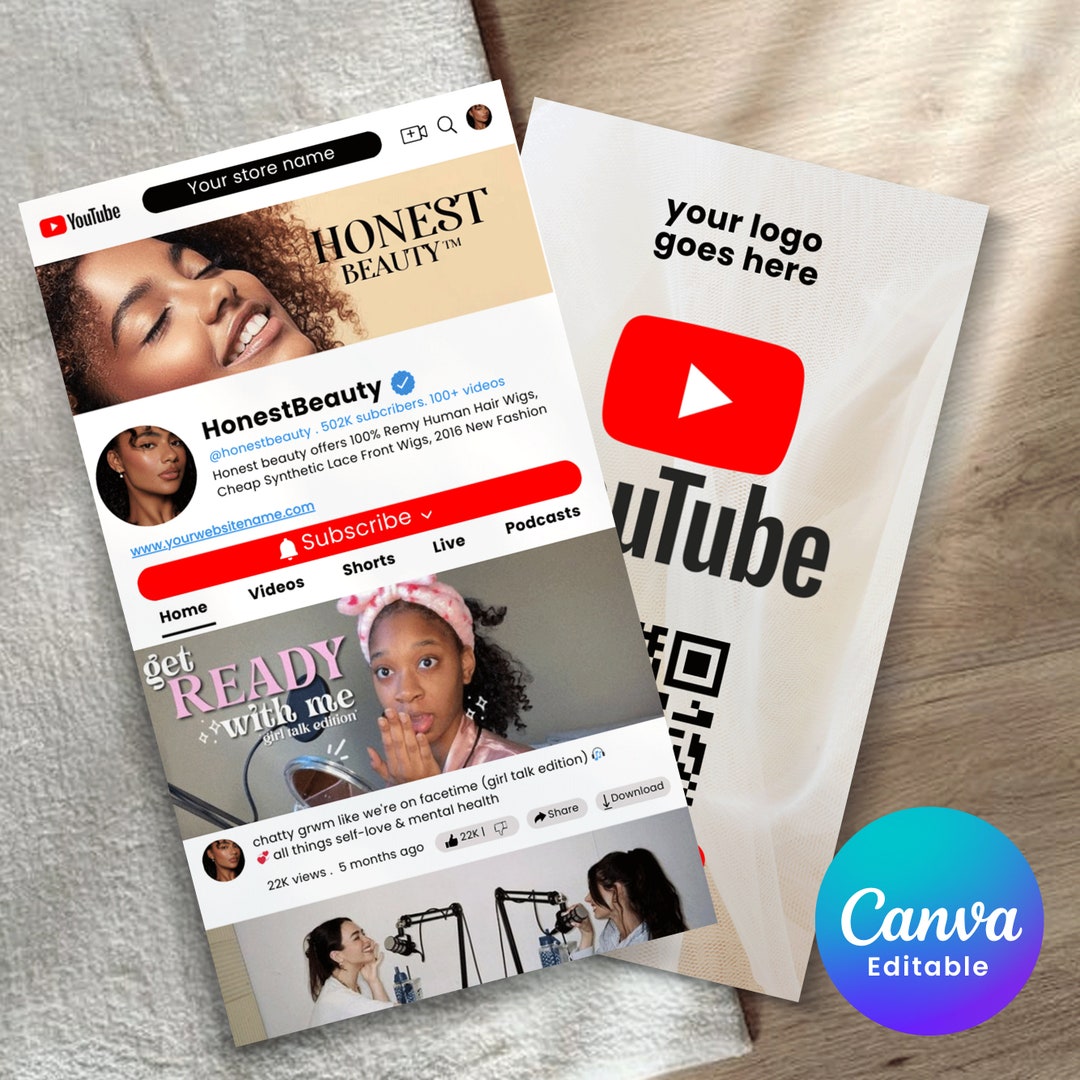 Youtube Business Card, Business Card Canva Designs, Youtube Card ...