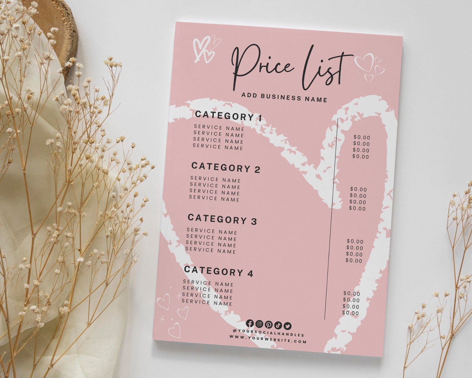 Editable Price List Template Printable Price Sheet Beauty - Etsy Canada