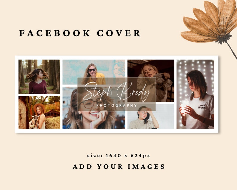 Canva Facebook Cover Template: Photo Collage Blog Header (digital ...