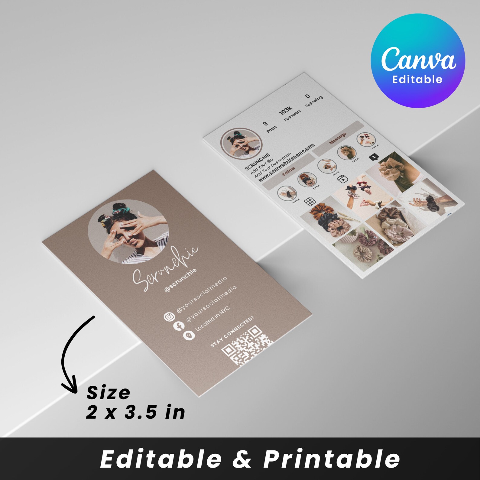 2026 Instagram Business Card, IG Business Card, Scrunchie IG Business ...
