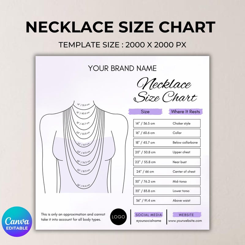 Necklace Template - Etsy