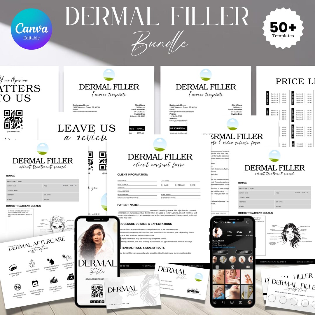Dermal Filler Consent Forms, Dermal Filler Consultation Form, Dermal ...