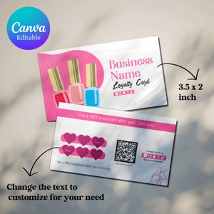 Nail Tech Loyalty Cards, Loyalty Business Card, Nail VIP Loyalty Card ...