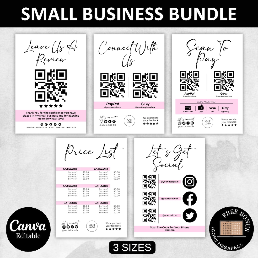 Qr Code Sign Business, Scan to Pay, Follow Us Qr Code Sign, Price List ...