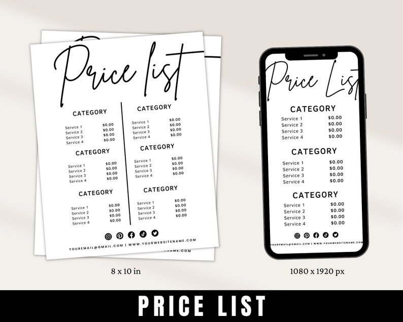 Craft Show Bundle: Order Form, Price List, Scan to Pay (digital ...
