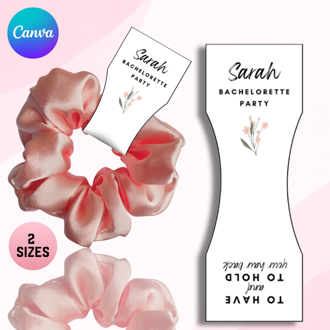 Printable Scrunchie Hang Tags, Editable Scrunchie Tag, Customizable Tag ...