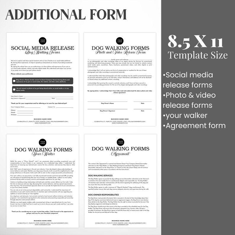 Dog Walking Service Client Intake Form Canva Template, Editable Dog ...