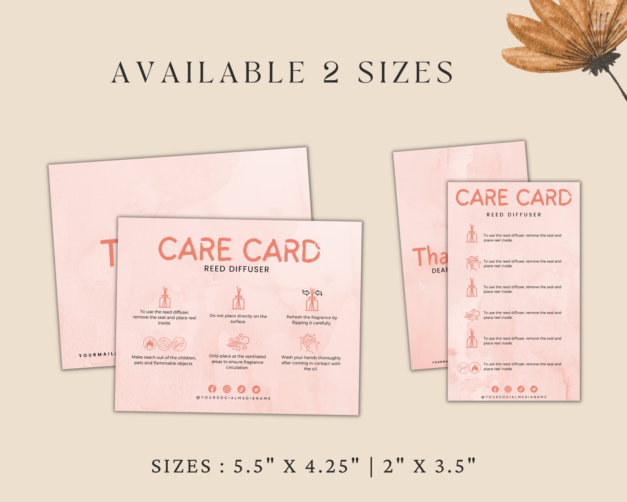 Reed Diffuser Care Card Printable Diffuser Card Reed - Etsy