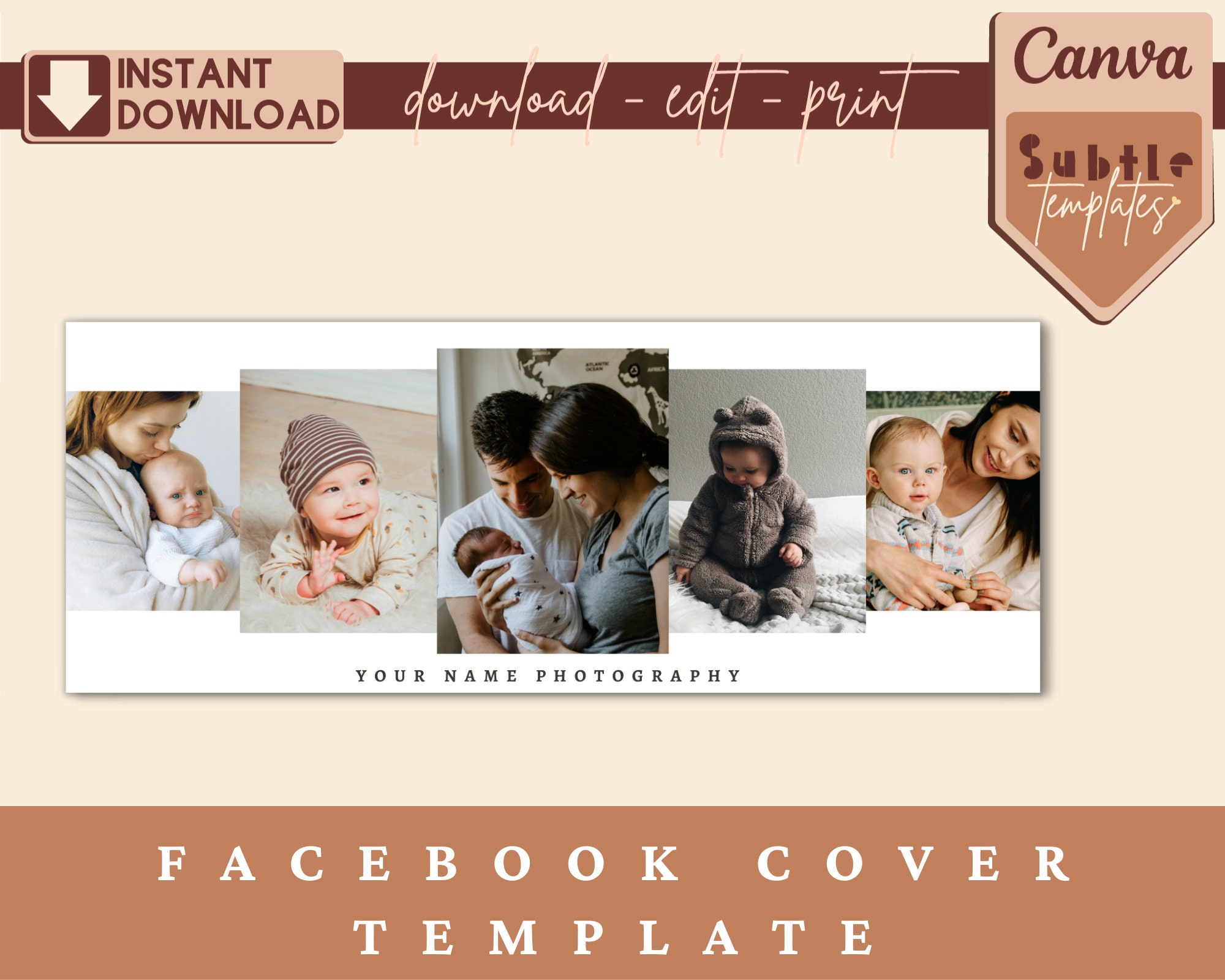 Facebook Cover Template Canva Photography Facebook Timeline - Etsy