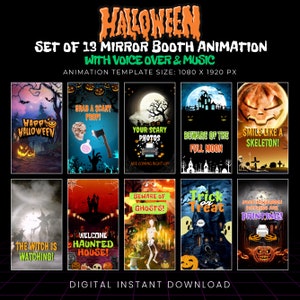 Halloween Mirror Booth Animations, 13 Scary Set Photo Booth Animations ...