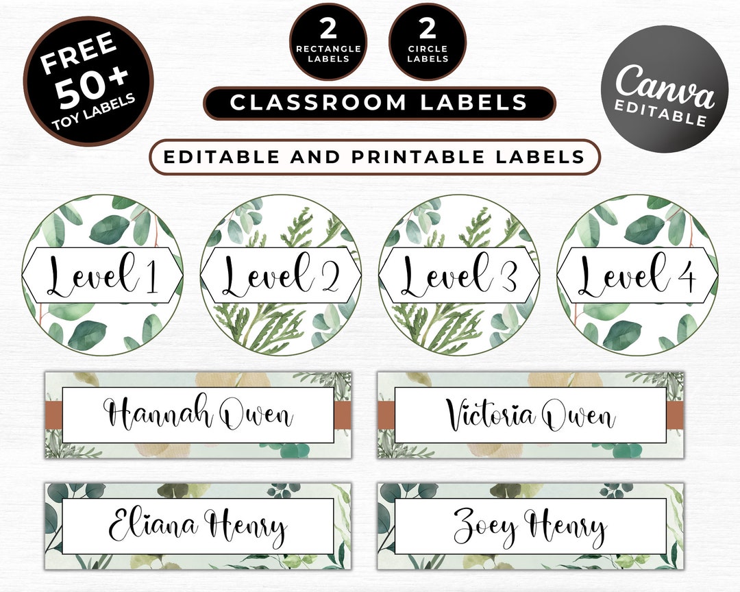 Circle Classroom Labels, Printable Classroom Name Labels, EDITABLE ...
