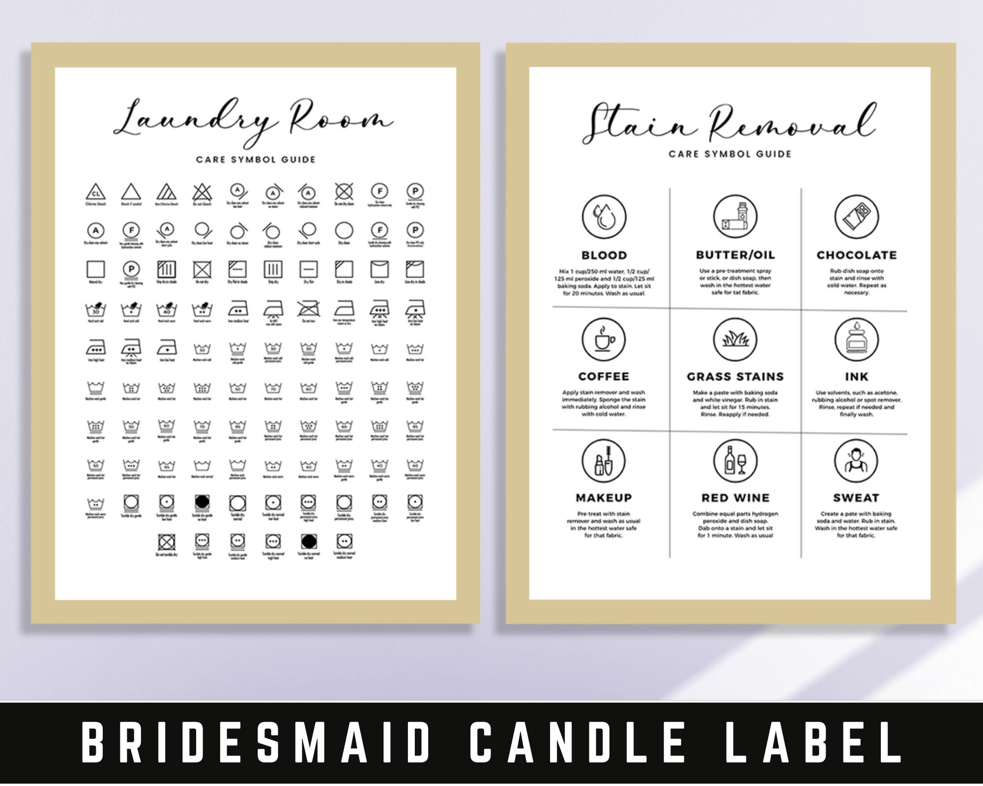 Laundry Symbols Sign Stain Removal Instructions Laundry Room - Etsy