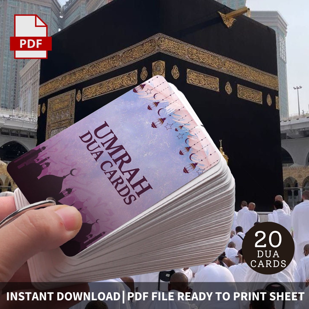 20 Umrah Dua Cards Printable, Umrah Flashcards, Umrah Mubarak Gift ...