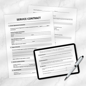 Editable Service Contract Template, Event Planning, and Business ...