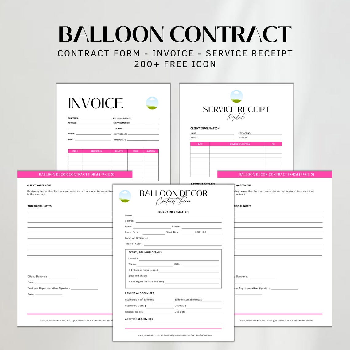 Editable Balloon Decor Contract Template, Balloon Decoration Service ...