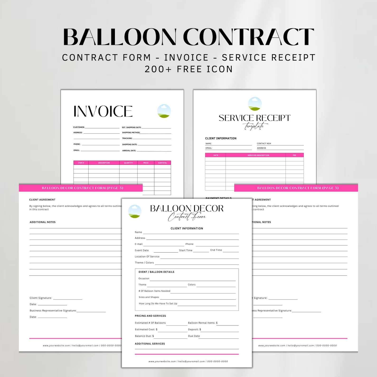 Editable Balloon Decor Contract Template, Balloon Decoration Service ...