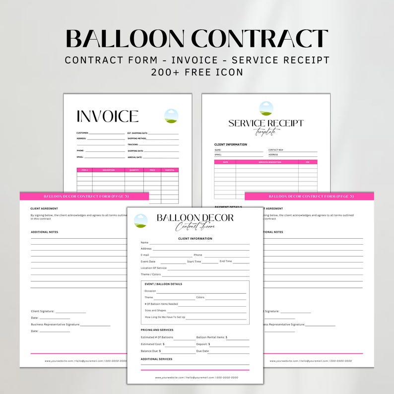 Editable Balloon Decor Contract Template, Balloon Decoration Service ...