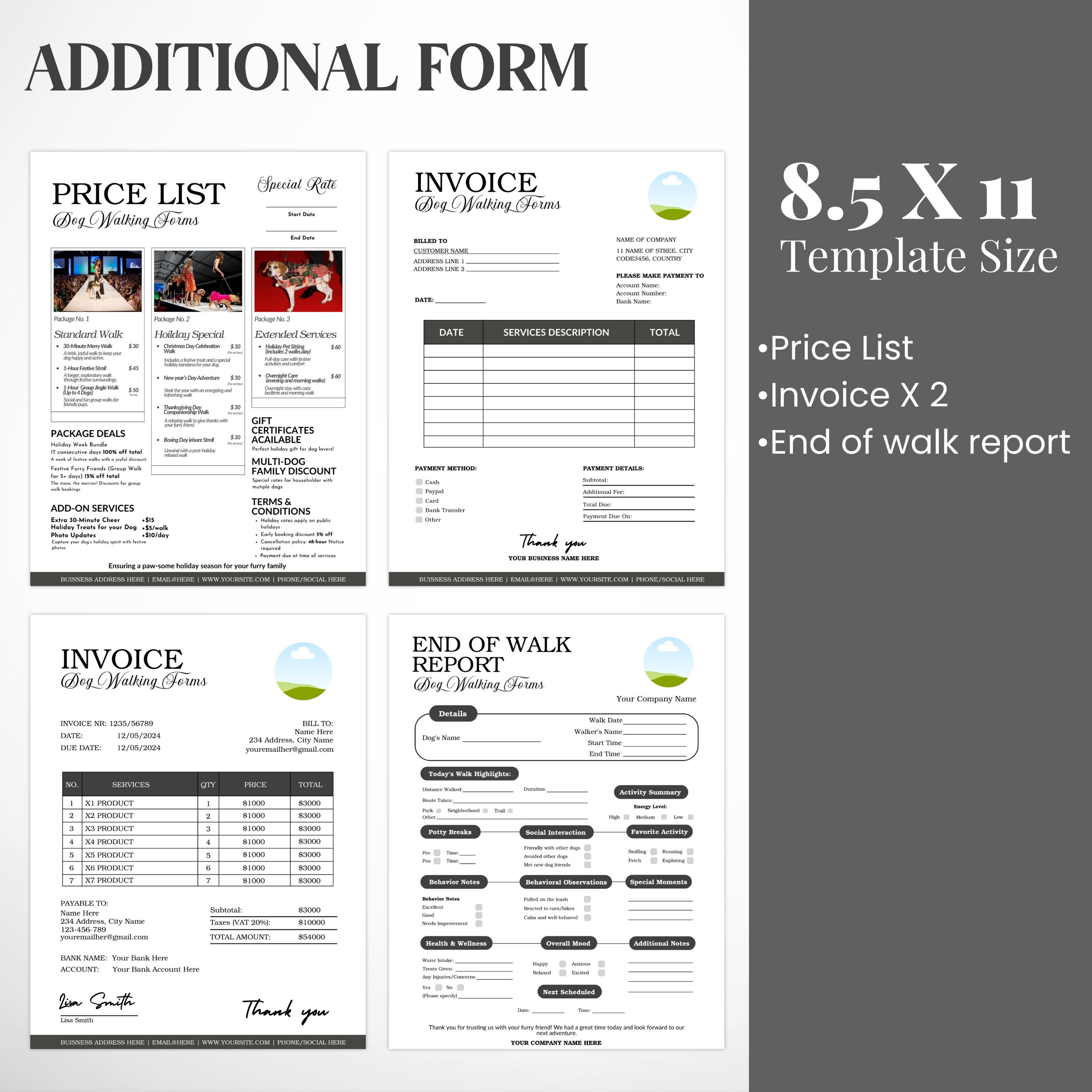 Dog Walking Service Client Intake Form Canva Template, Editable Dog ...