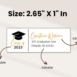 Graduation Announcement Mailing Label, Class of 2023, Grad Party ...