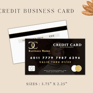 Credit Card Style Business Card Template (digital Download) - Etsy