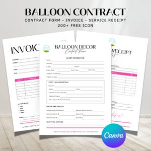 Editable Balloon Decor Contract Template, Balloon Decoration Service ...