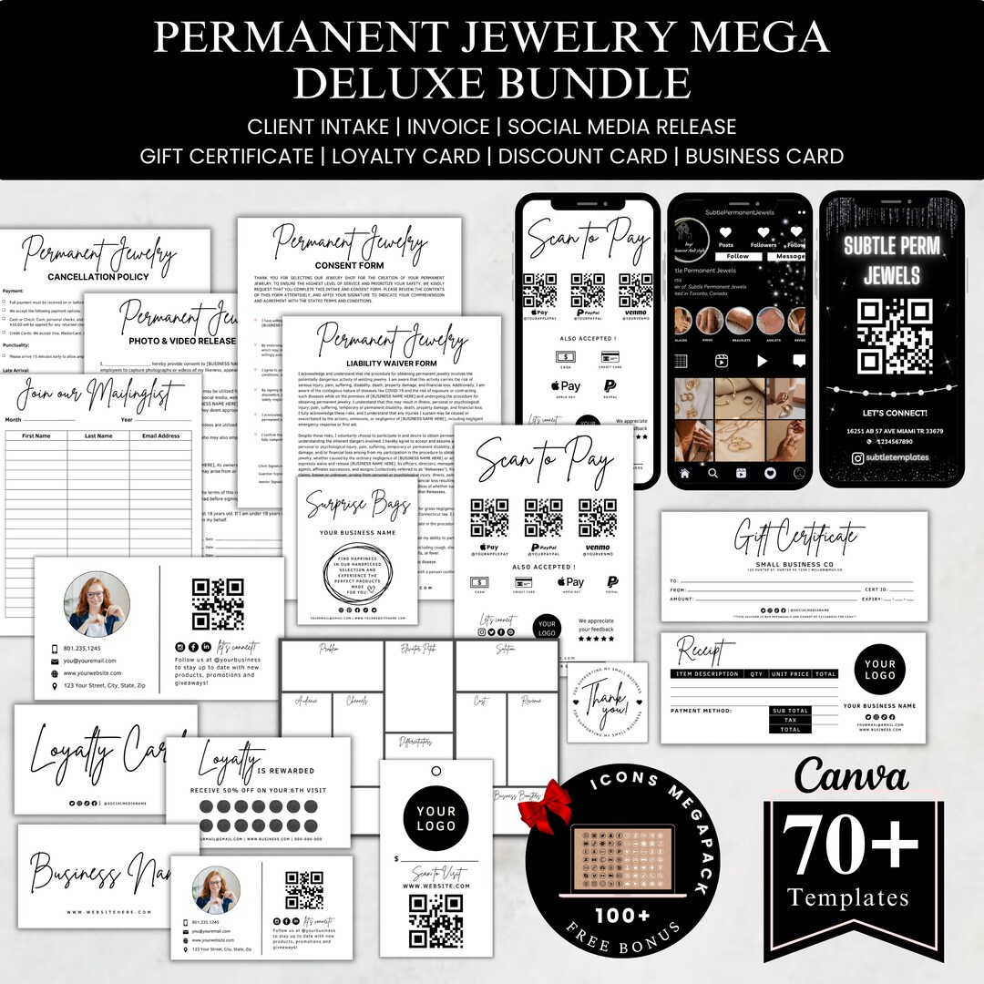 Permanent Jewelry Consent Forms Bundle, Permanent Jewelry Business ...