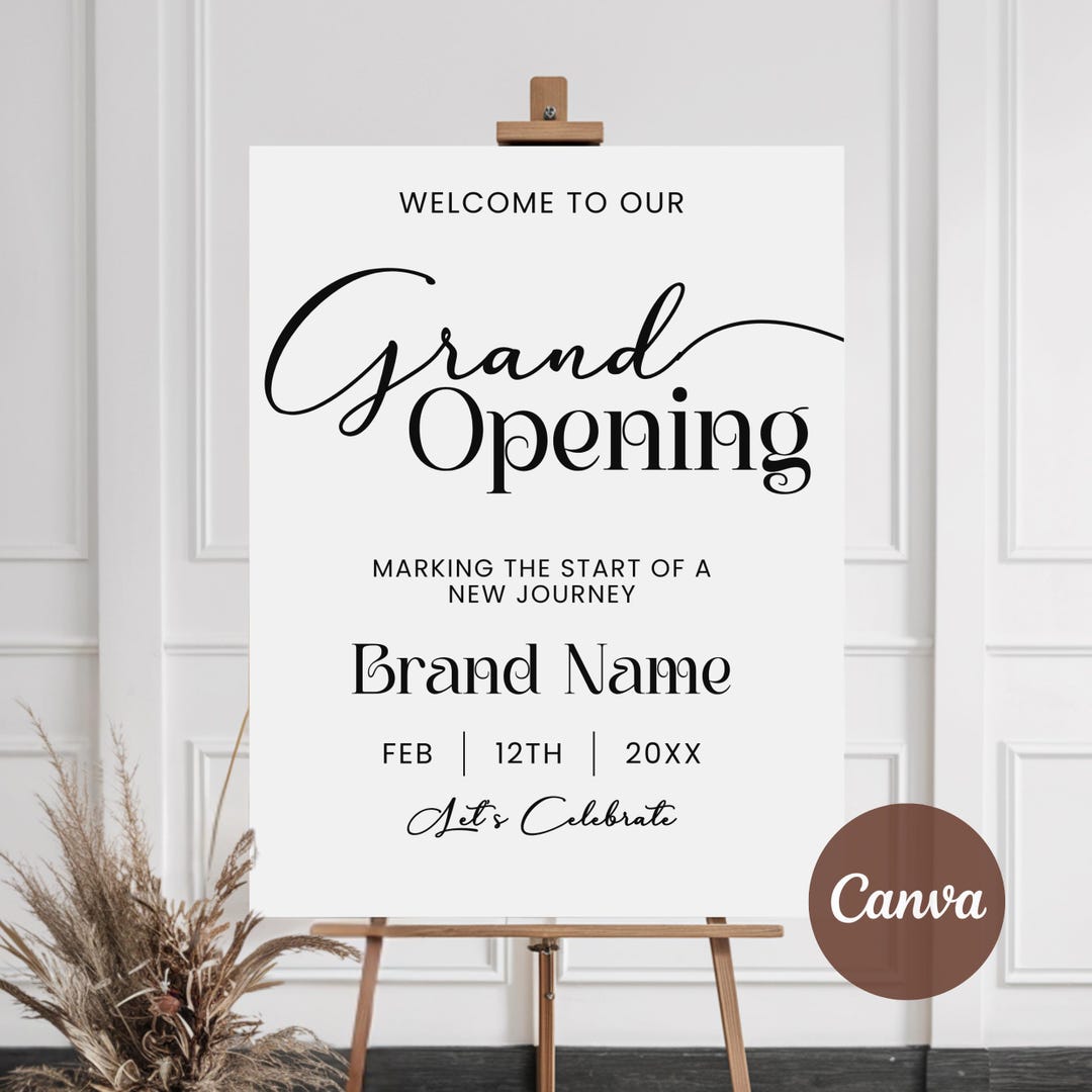 Grand Opening Welcome Sign, Grand Opening Party Sign, Opening Soon Sign ...
