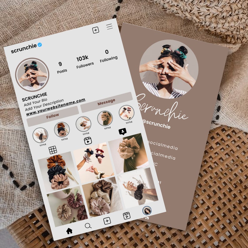 2026 Instagram Business Card, IG Business Card, Scrunchie IG Business ...