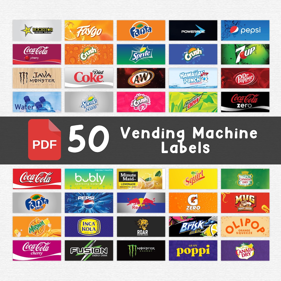 Vending Machine Labels, High Quality Labels, Sparkling Water and Soda ...