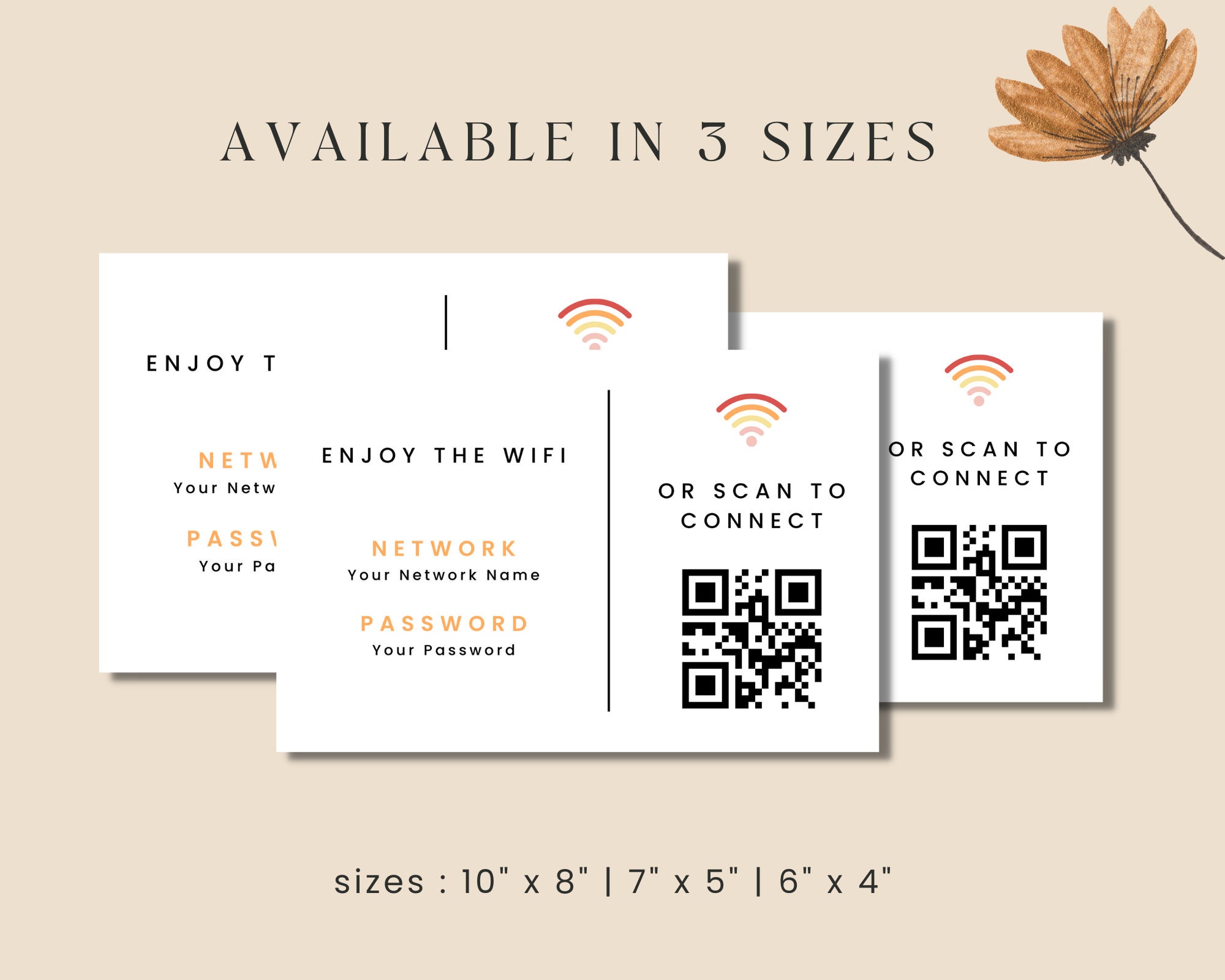 Wifi Password Sign Qr Code Sign Wifi Sign Wifi Qr Codewifi - Etsy