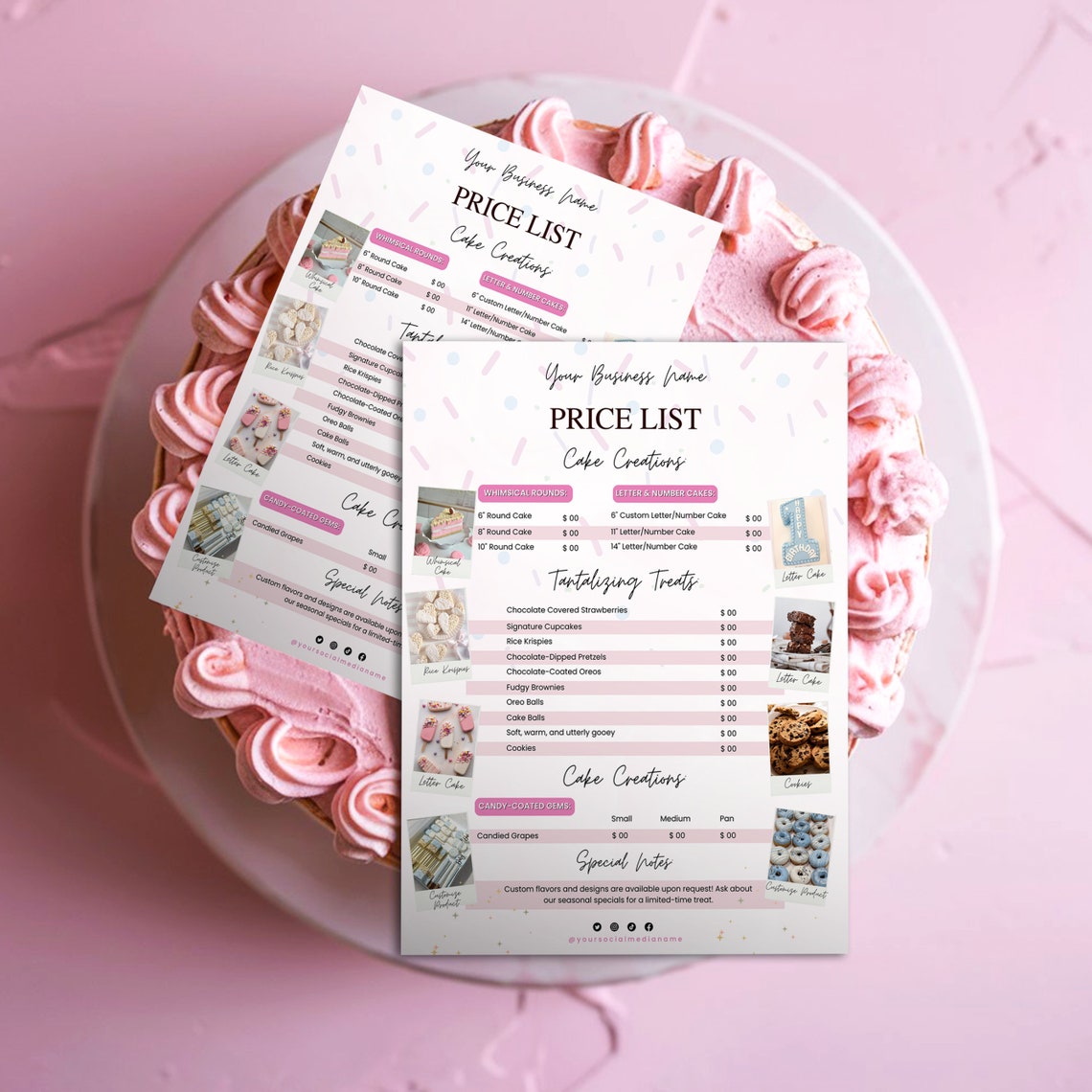 Editable Sweet Treats Menu Pricelist, Cake Pricelist, Cupcakes ...