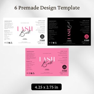 Editable Lash Bath Label Canva Template, Lash Shampoo Sticker, Lash ...