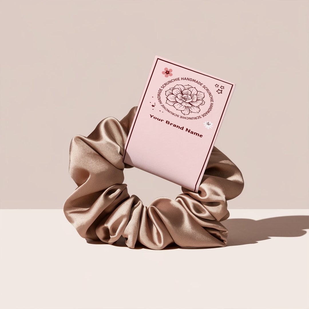 Printable Scrunchie Hang Tags, Editable Scrunchie Tag, Customizable Tag ...