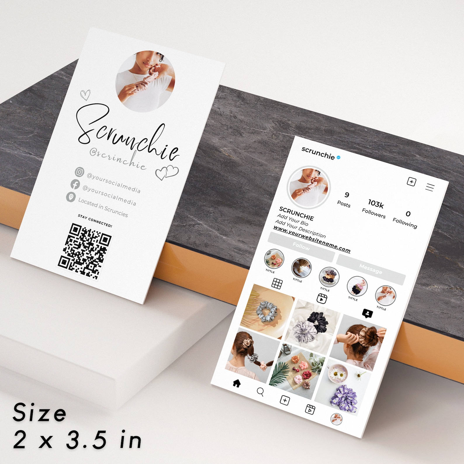 Instagram Business Card for Scrunchie Business, IG Business Card for ...