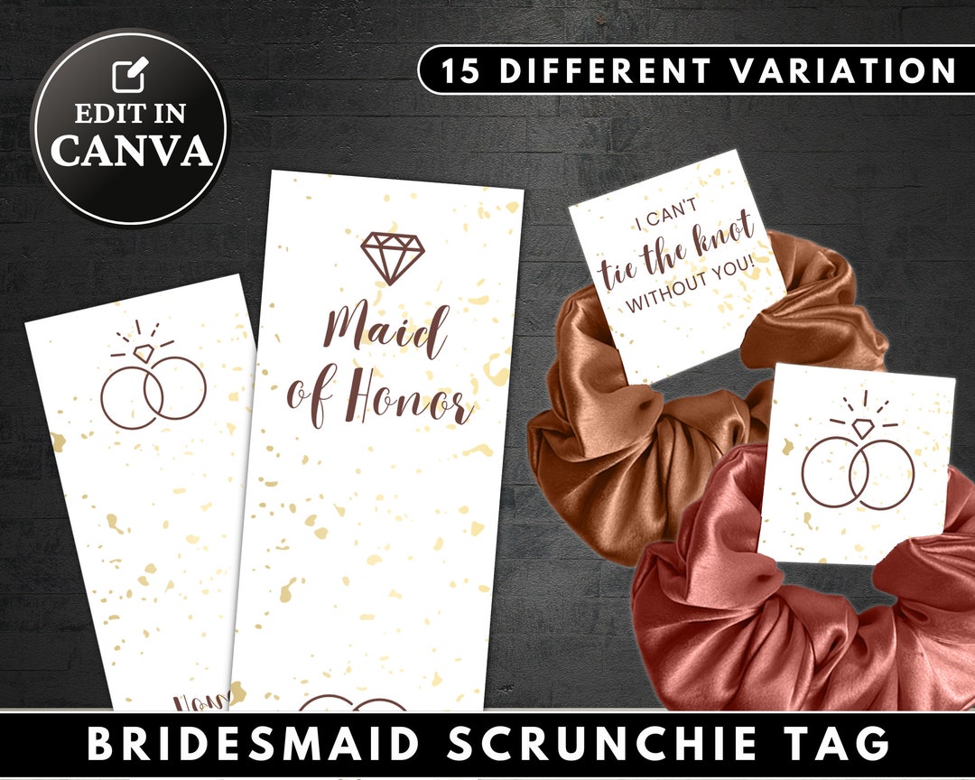 Scrunchie Tag Template, to Have and to Hold Your Hair Back, Editable ...