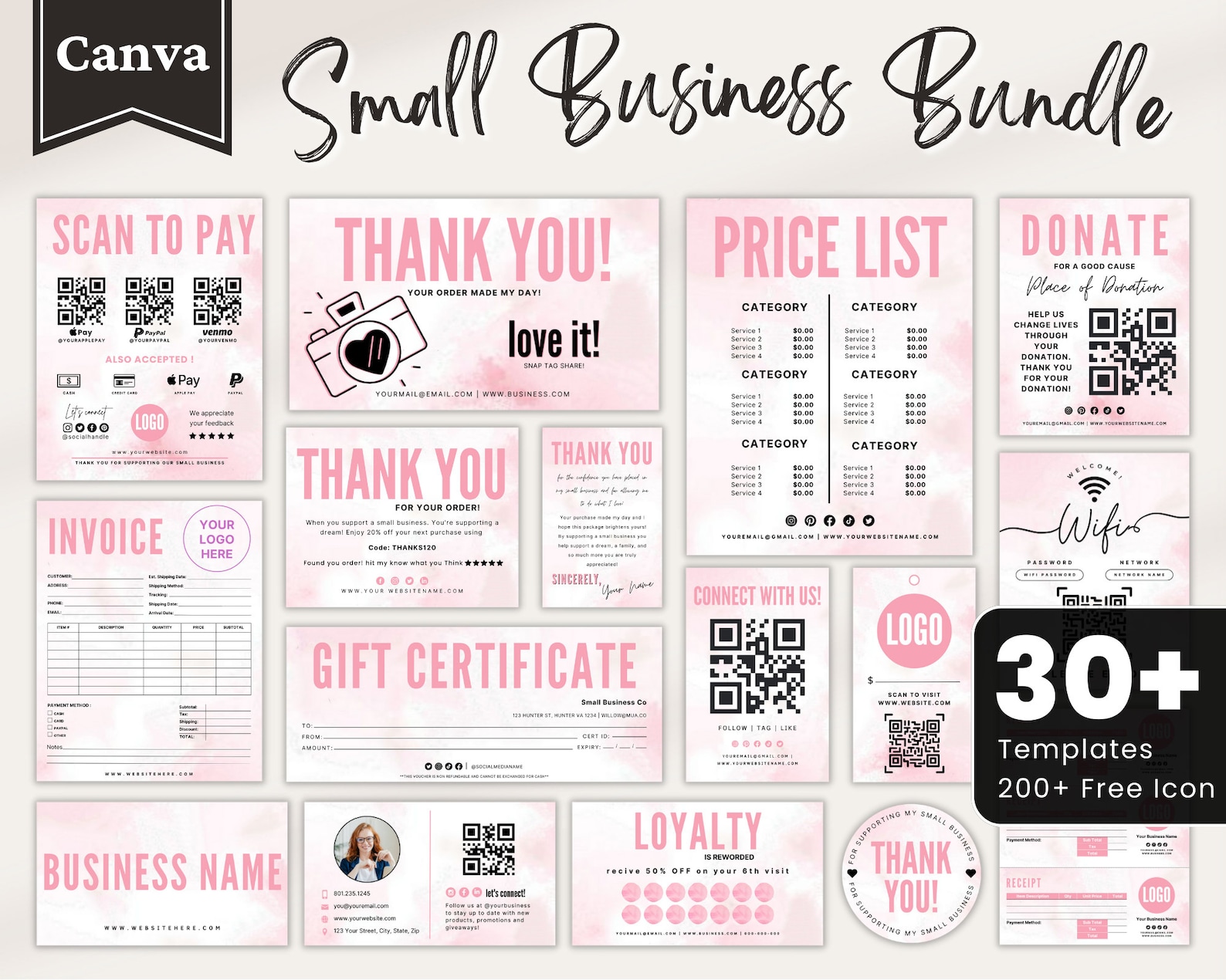 Craft Show Bundle: Order Form, Price List, Scan to Pay (canva Template ...