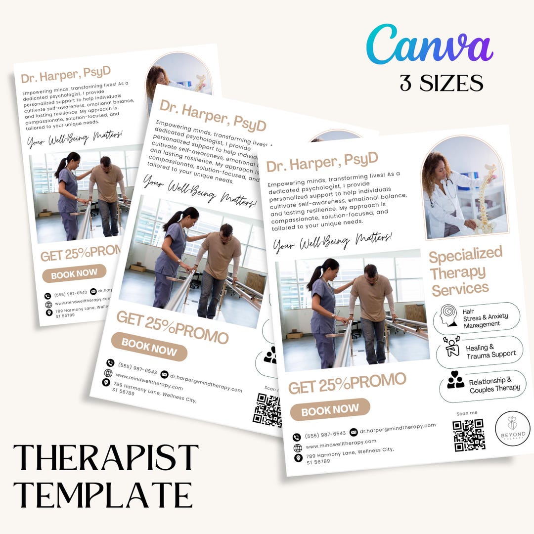 Mental Health Therapist Flyer, Counseling Psychology Therapy Flyer ...