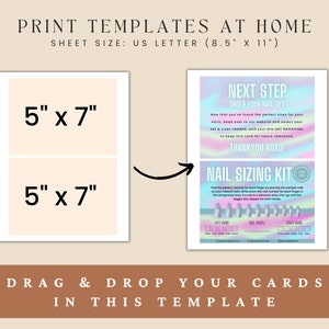 Press on Nails, Sizing Kit Chart, Instructions Card, Nail Size ...