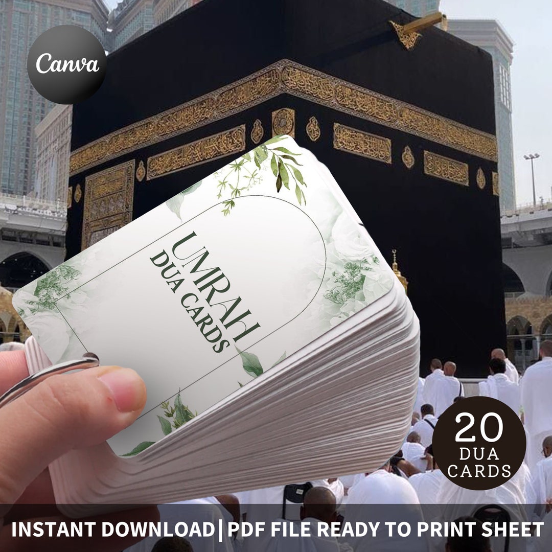 20 Umrah Dua Cards Printable, Umrah Flashcards, Umrah Mubarak Gift ...