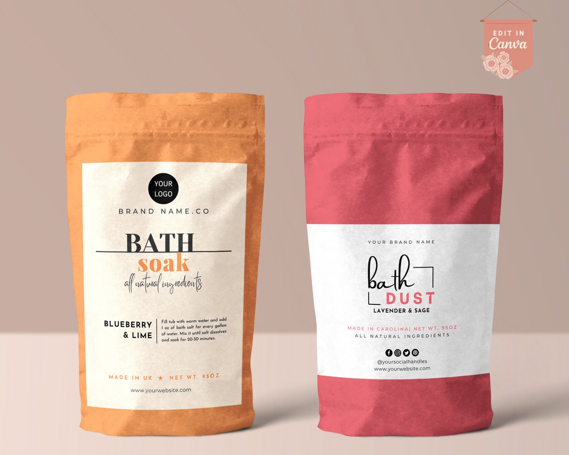 Editable Pouch Label Template Modern Tea Pouch Label Minimal - Etsy