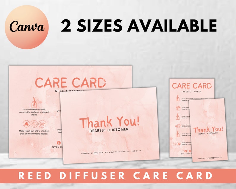 Reed Diffuser Care Card Printable Diffuser Card Reed - Etsy