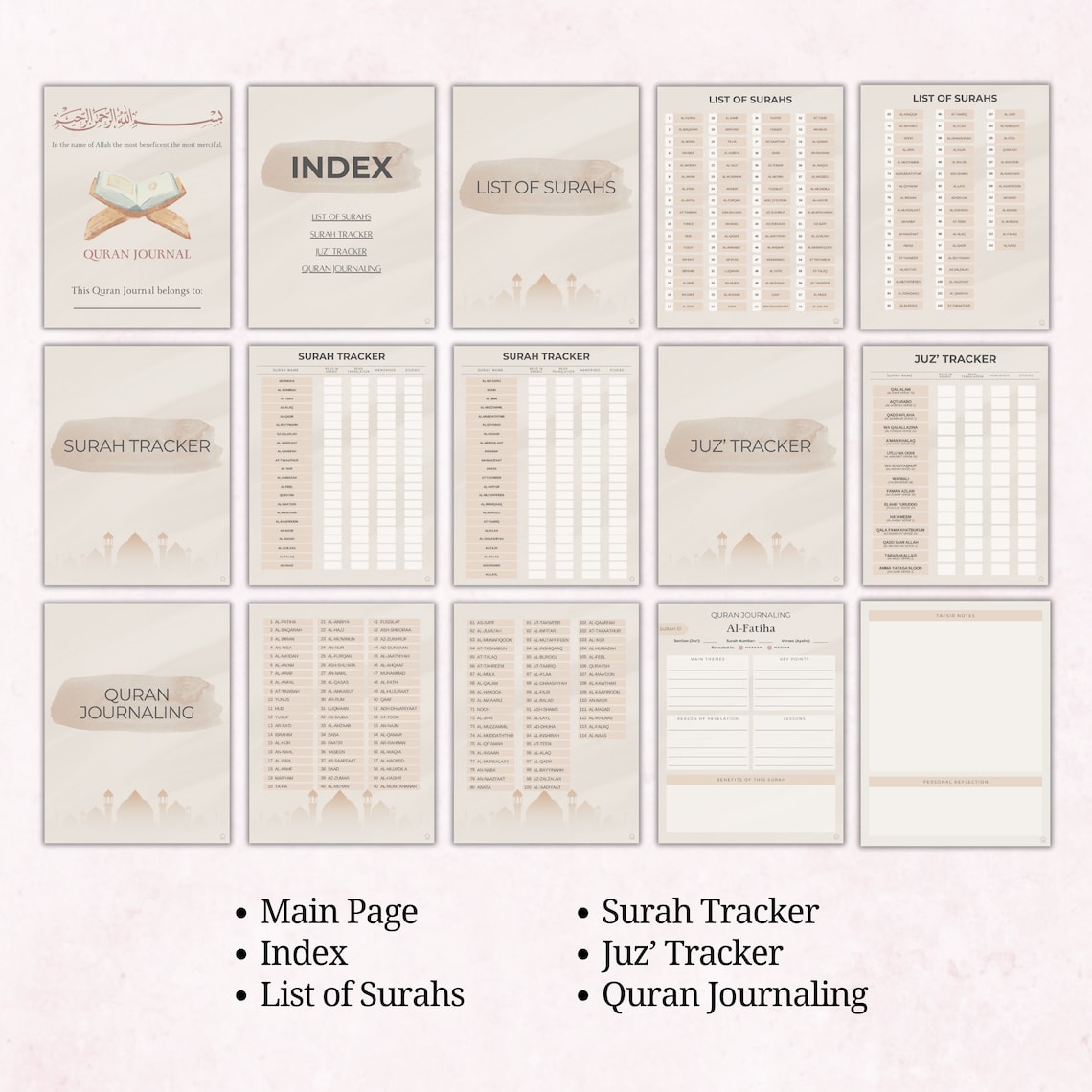 Quran Journal Digital, Quran Study, Quran Tracker, Quran Journaling ...