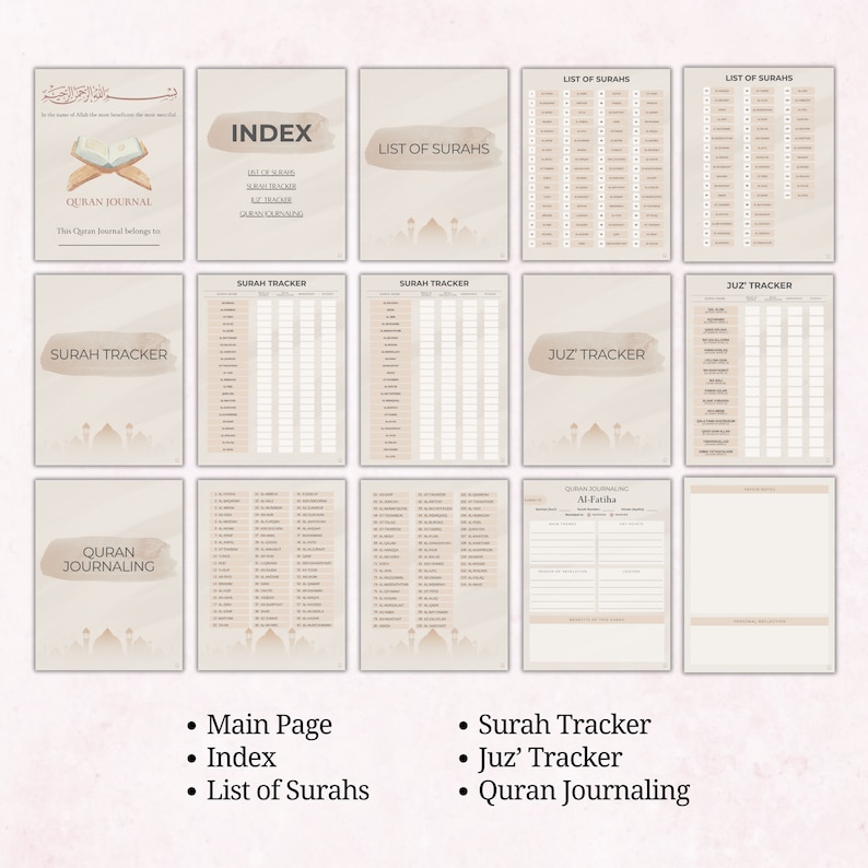 Quran Journal Digital, Quran Study, Quran Tracker, Quran Journaling ...
