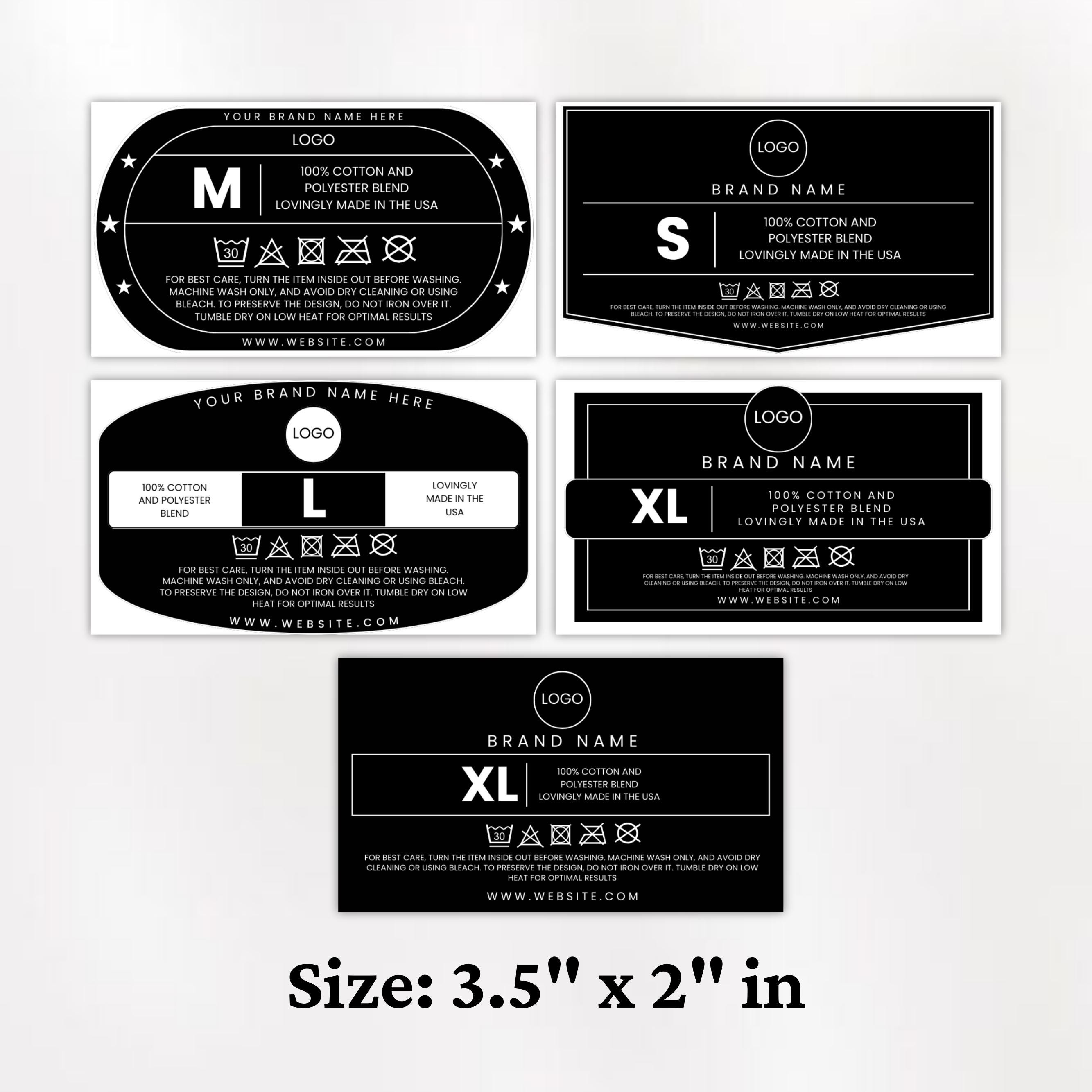 20 Clothing Neck Tag Bundle, T-shirt Custom Neck Labels, Garment Care ...