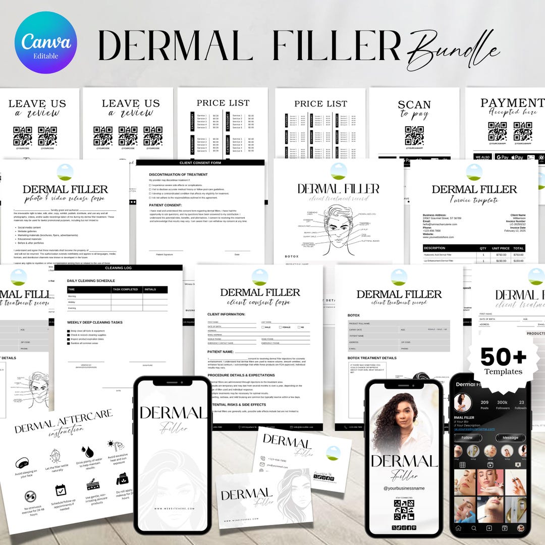Dermal Filler Consent Forms, Dermal Filler Consultation Form, Dermal ...