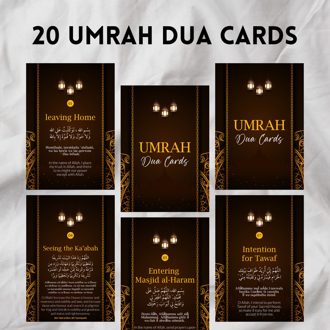 20 Umrah Dua Cards Printable, Umrah Flashcards, Umrah Mubarak Gift ...