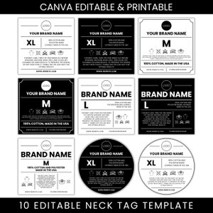 20 Clothing Neck Tag Bundle, T-shirt Custom Neck Labels, Garment Care ...